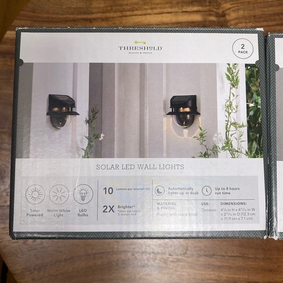 Threshold | Other | Nib Threshold Solar Led Wall Lights 2 Per Box ...